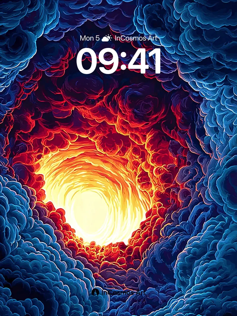 Infernal Spiral Wallpaper with Cosmic Core – InCosmos Art